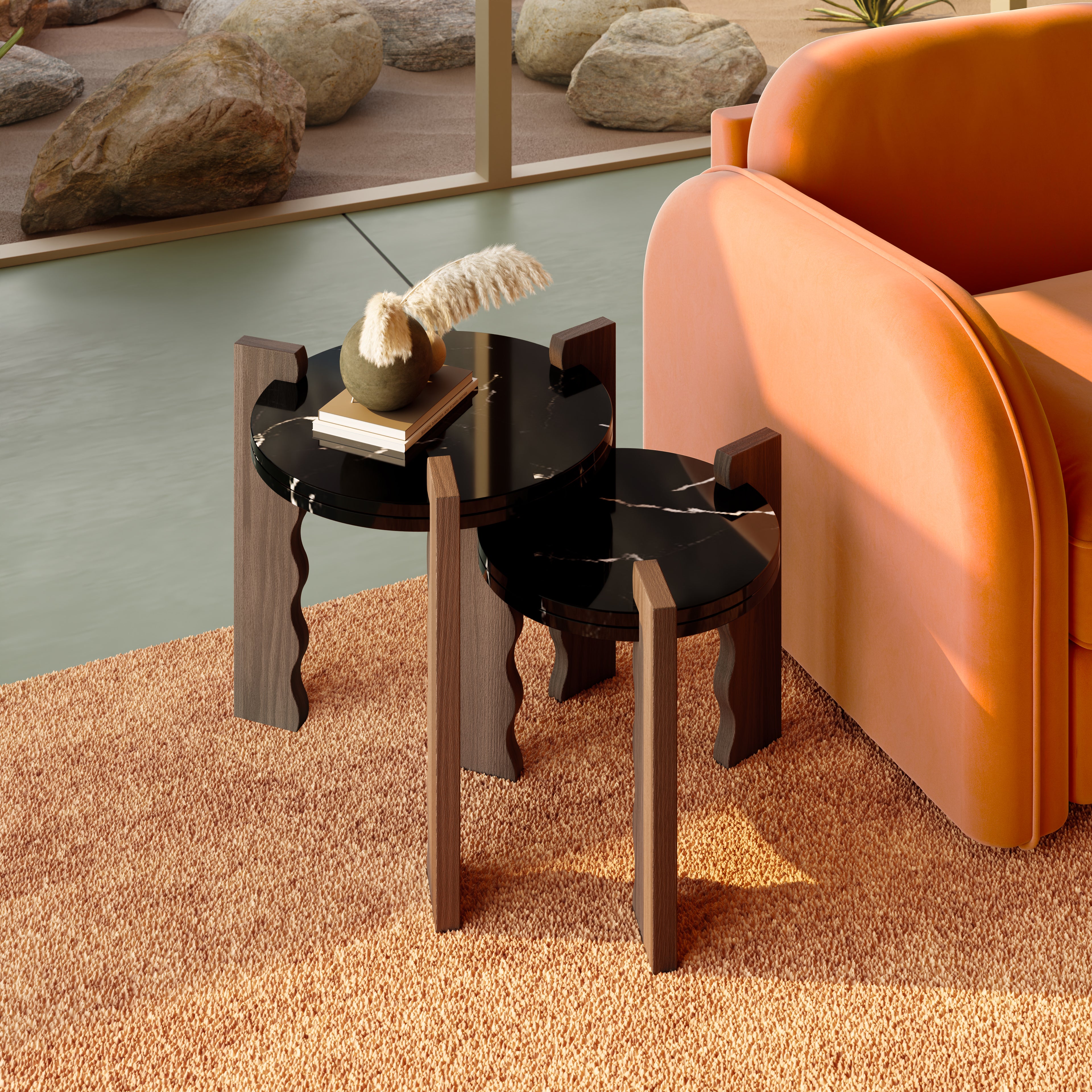 Goa Nesting Tables, Contemporary Furniture – Mangoandmilan